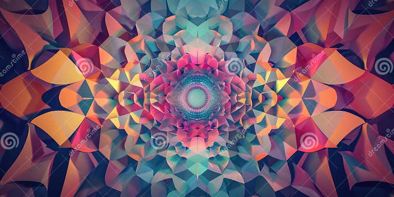 Abstract Geometry Colourful Polygon Shape Repetitive Pattern Background ...