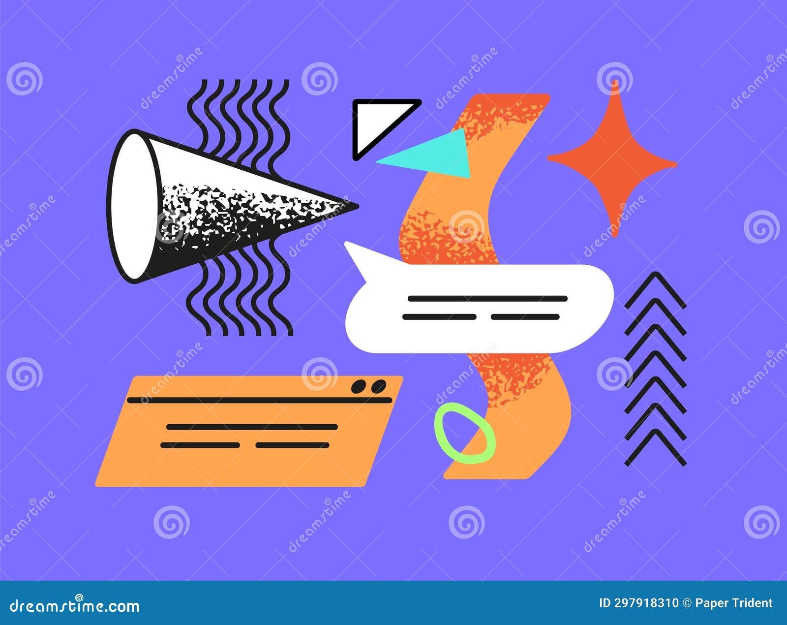 Abstract Geometry Composition. Geometric Shape, Figure, Cone and ...