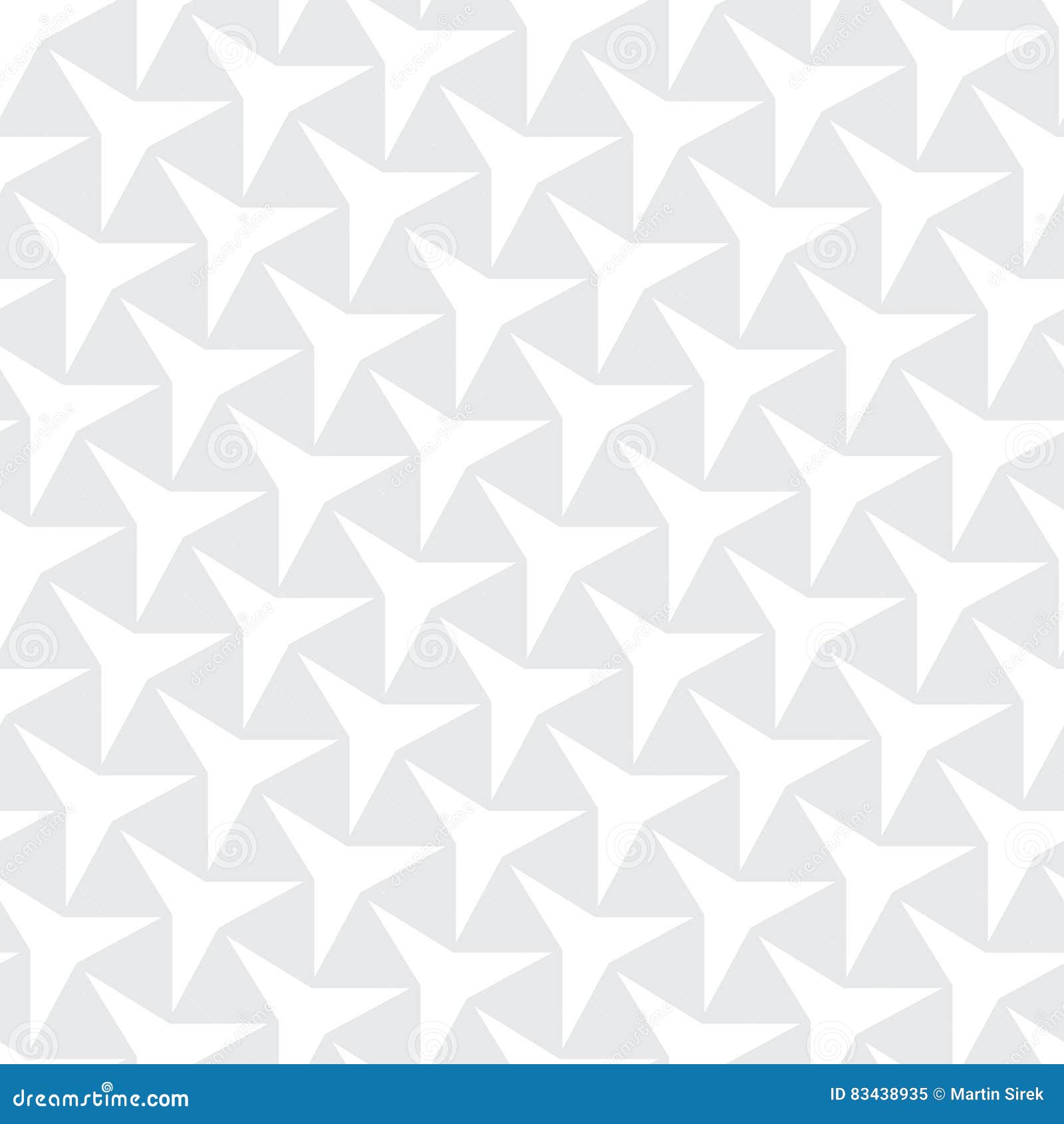 Abstract Geometry Gray Deco Art Three Point Star Pattern Stock Vector ...