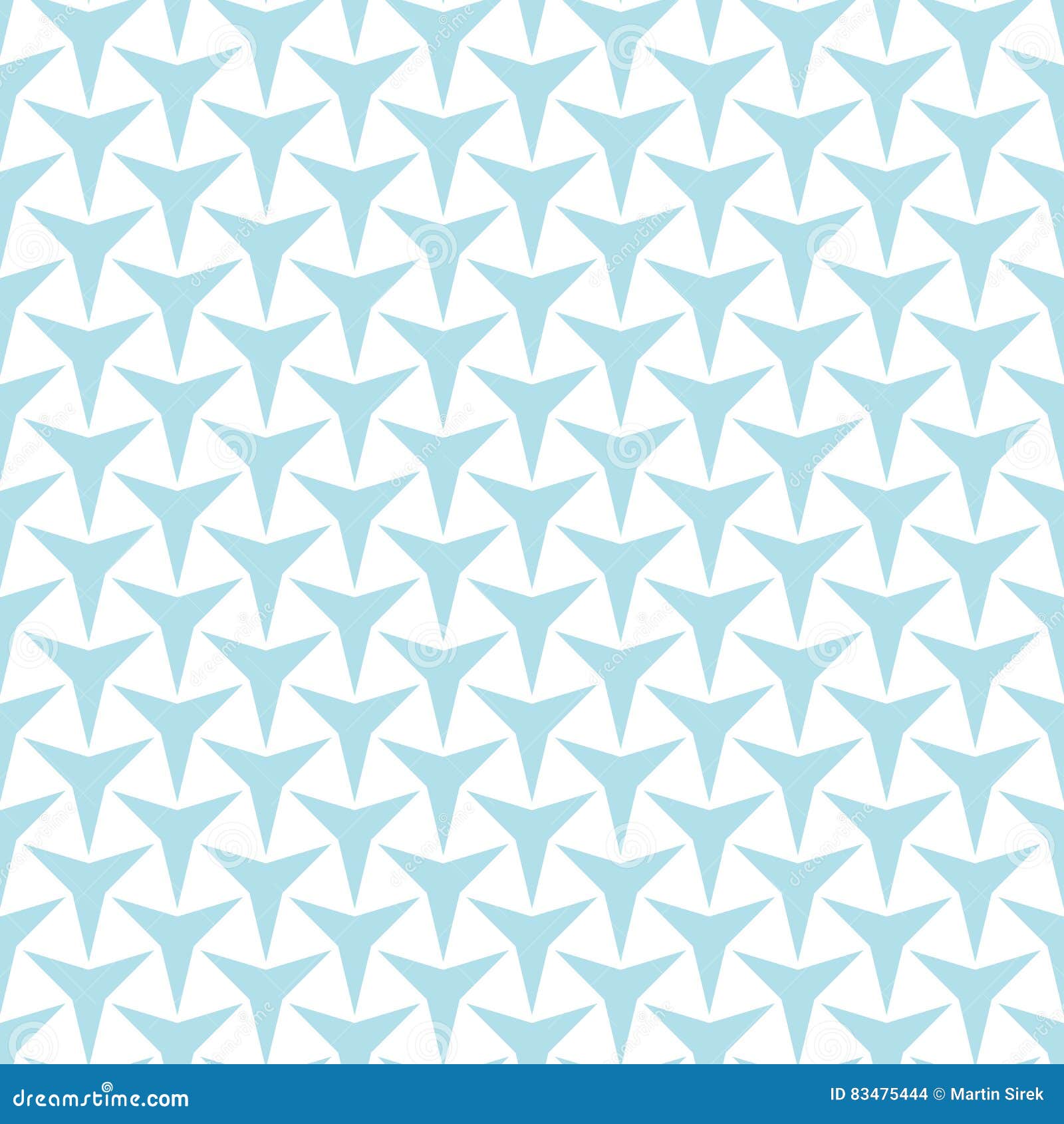 Abstract Geometry Light Blue Deco Art Three Point Star Pattern Stock ...