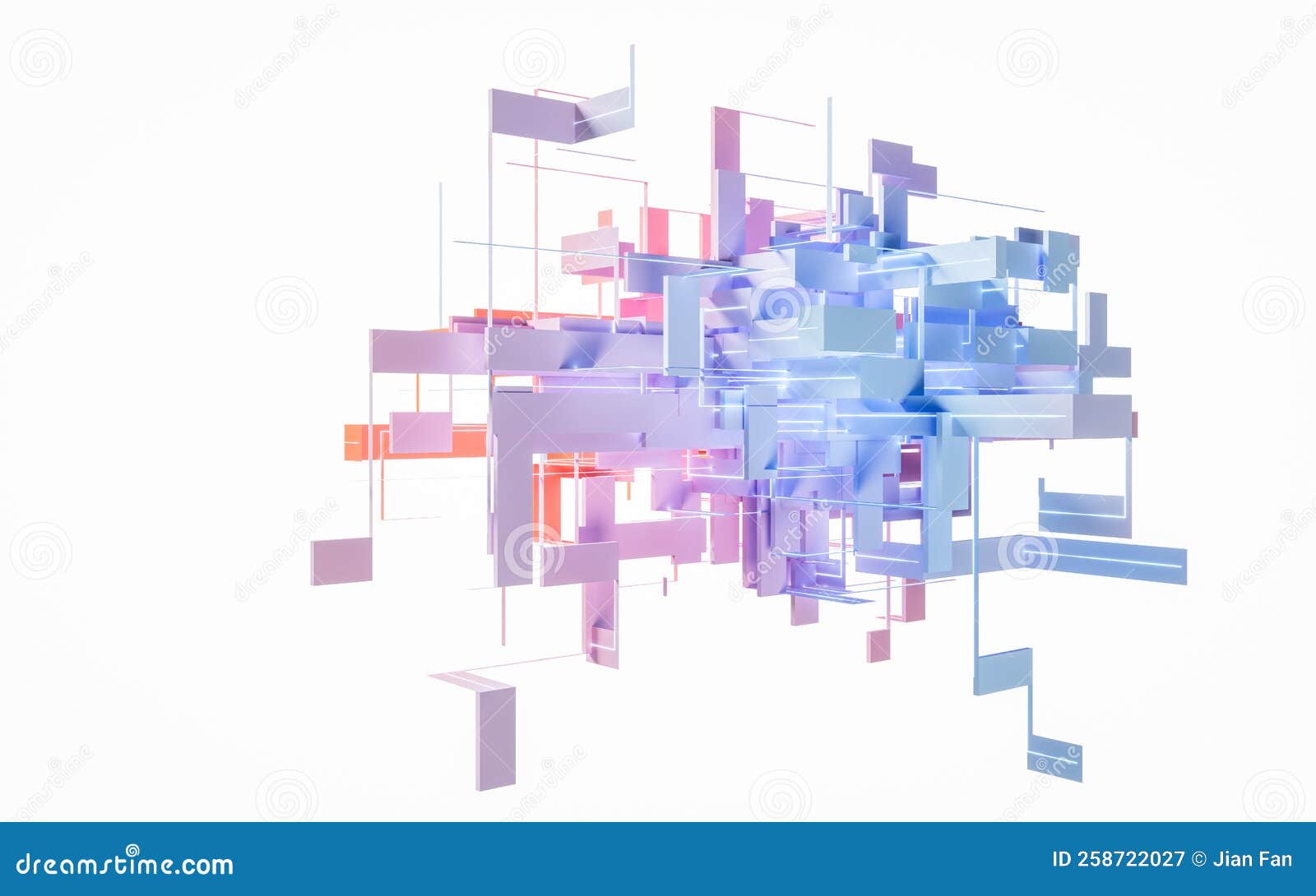 Abstract Geometry Line Structure, 3d Rendering Stock Illustration ...