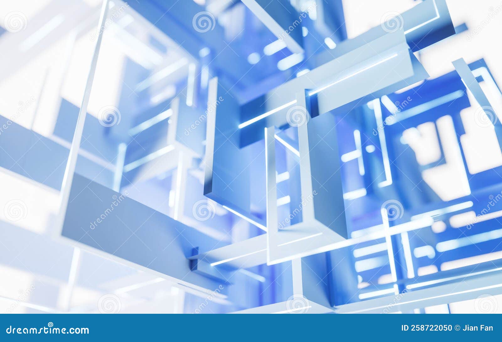 Abstract Geometry Line Structure, 3d Rendering Stock Illustration ...
