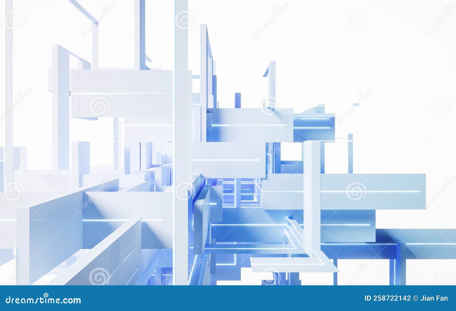 Abstract Geometry Line Structure, 3d Rendering Stock Illustration ...