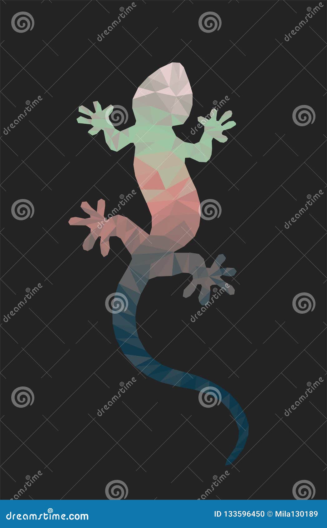 Abstract Geometry Polygonal Lizard. Low Poly Vector Illustration Stock ...