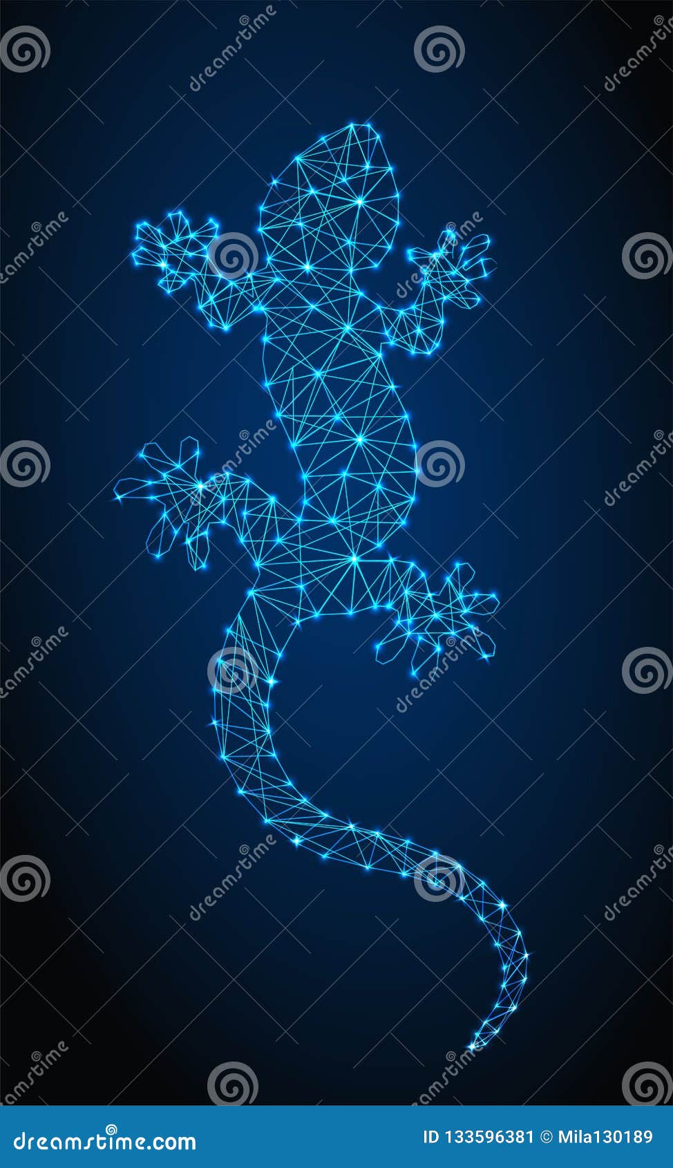 Abstract Geometry Polygonal Lizard. Low Poly Vector Illustration Like ...