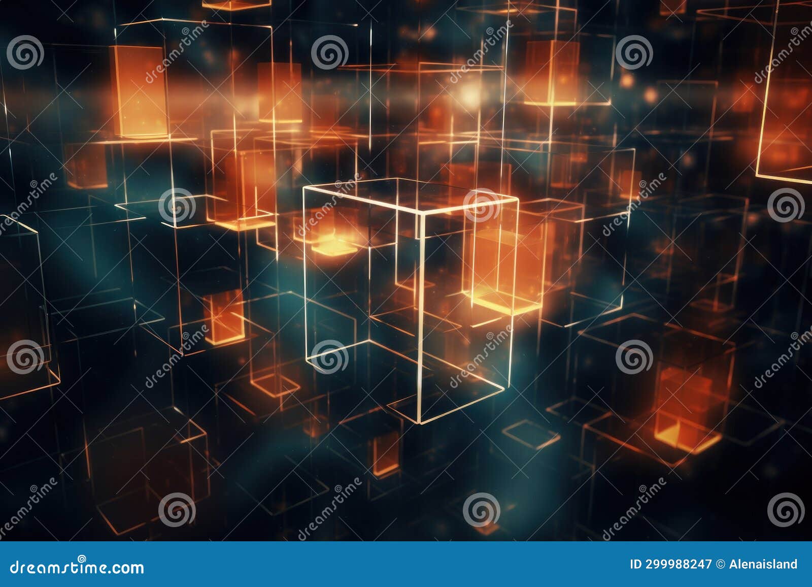 Abstract Geometry in Space, Geometric Shapes Floating in Three ...