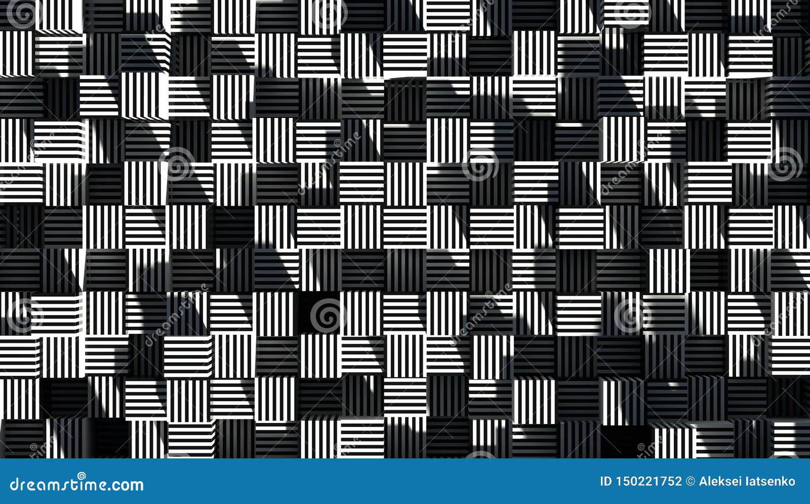 Abstract Geometry Striped Cube Wallpaper 3d Render Stock Illustration ...