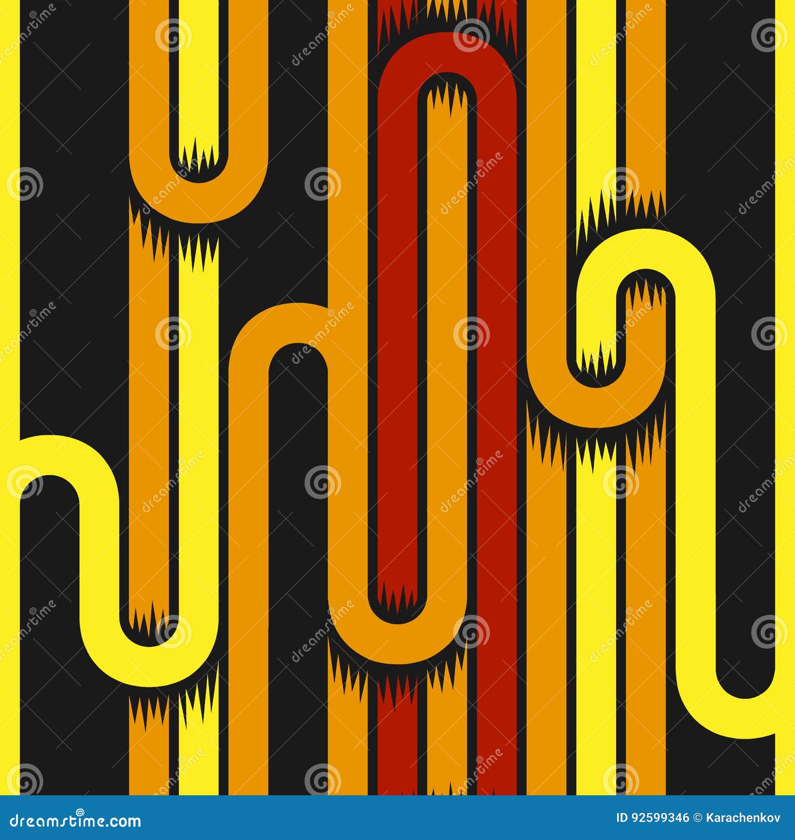 Abstract Geometry Stripped Seamless Pattern with Curves. Vector Stock ...