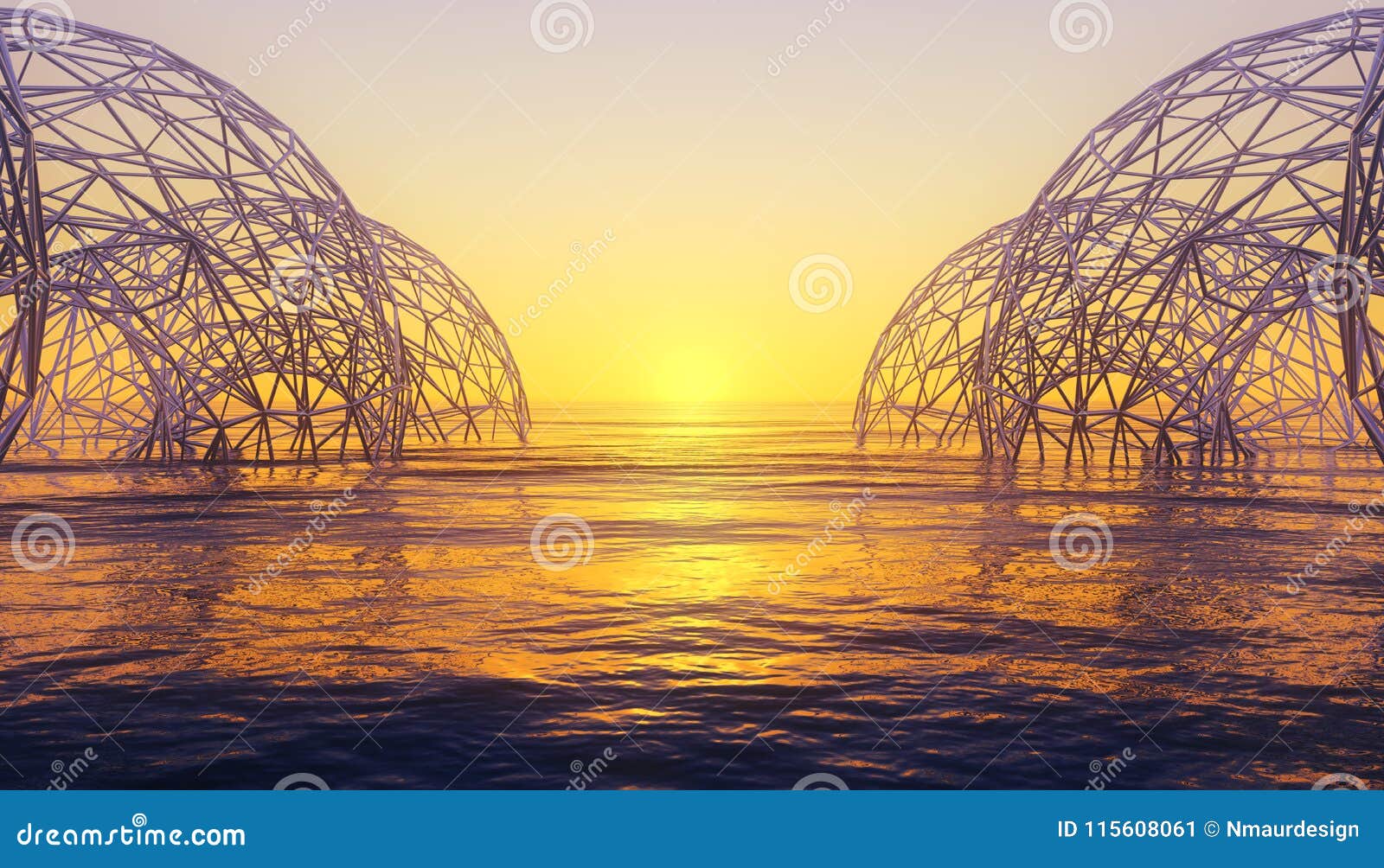 Abstract geometry sunset stock illustration. Illustration of ocean ...