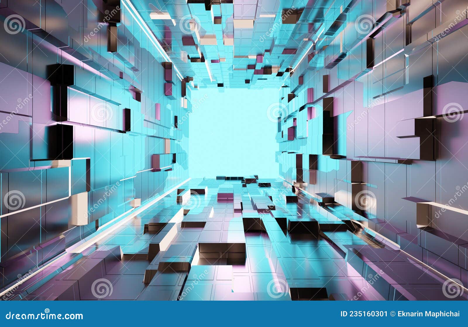 Abstract Geometry Tech with Lighting Motion Scene Stock Illustration ...