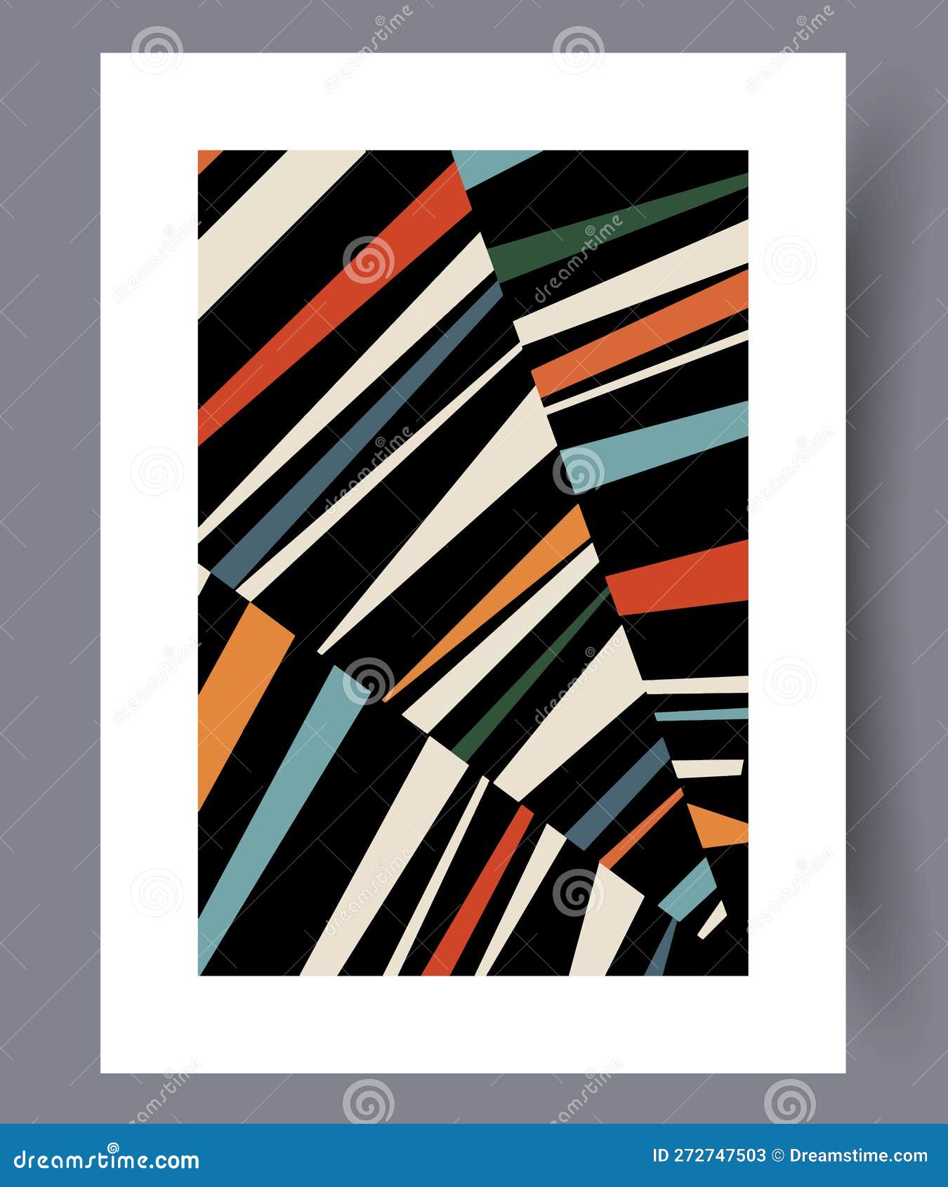 Abstract Geometry Triangular Figures Wall Art Print Stock Vector ...