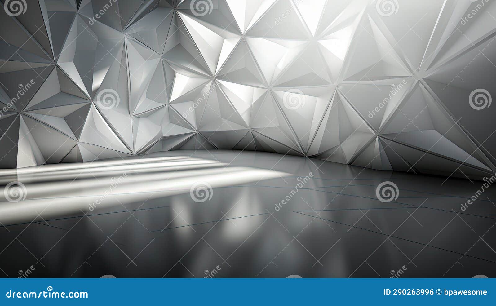 Abstract Geometry: White and Gray Wall with Triangles, Natural Light ...