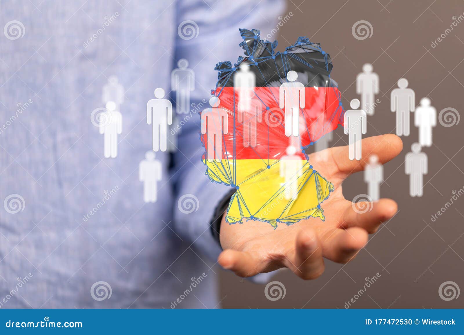 A Abstract of Germany Map Network, Internet and Global Connection ...