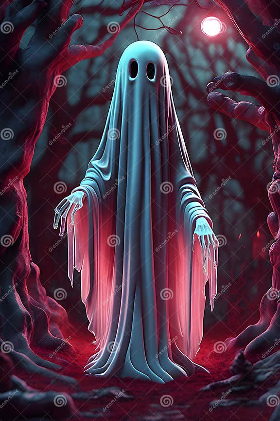 Abstract Ghost Sheet Fabric White Spirit 3d Render Stock Illustration ...