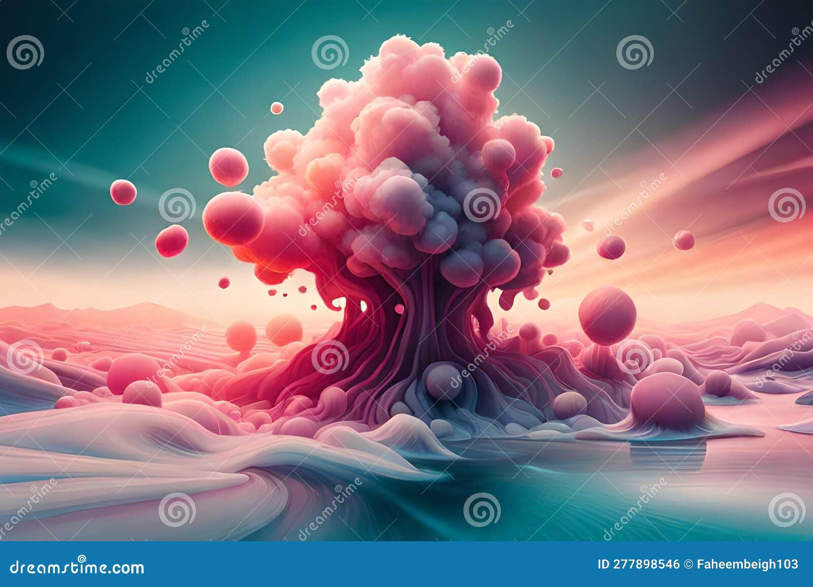 Abstract Giant Pink Tornado Clouds. Gradient Colors. Ai Generated Stock ...