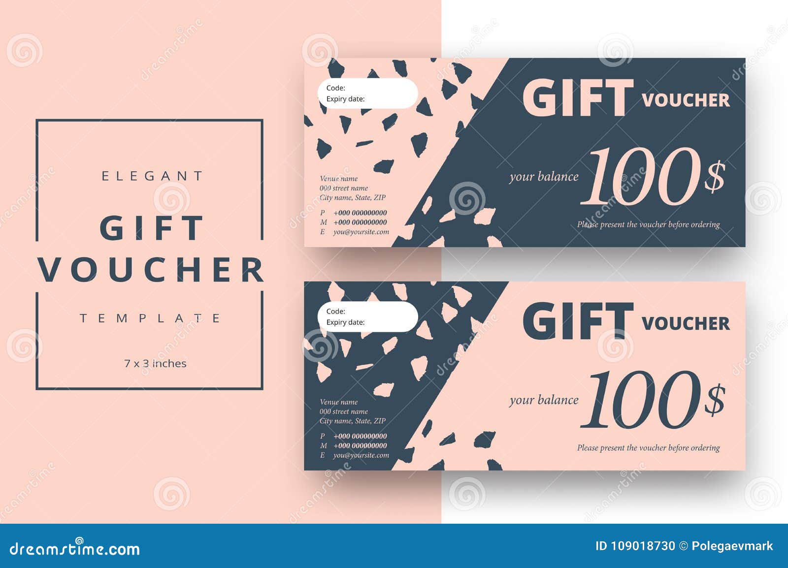 Abstract Gift Voucher Card Template. Modern Discount Coupon or C Stock ...