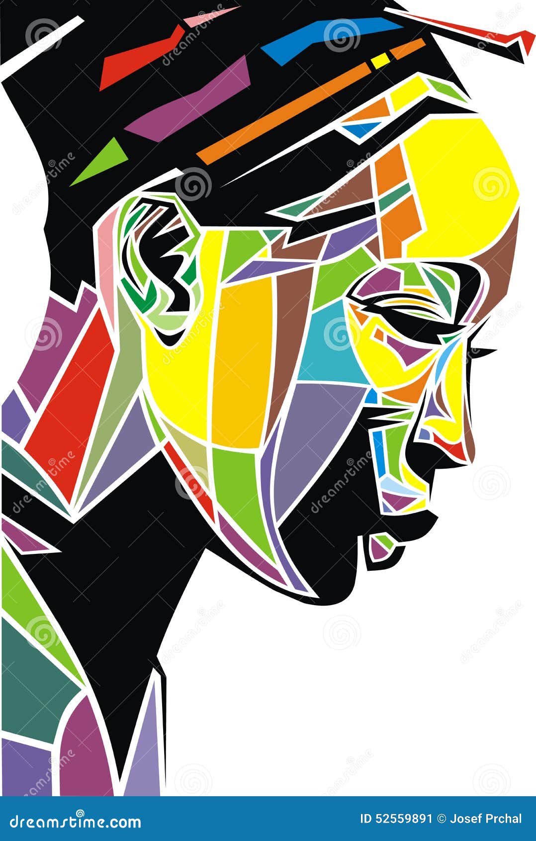 Abstract girl face or mask stock vector. Illustration of female - 52559891