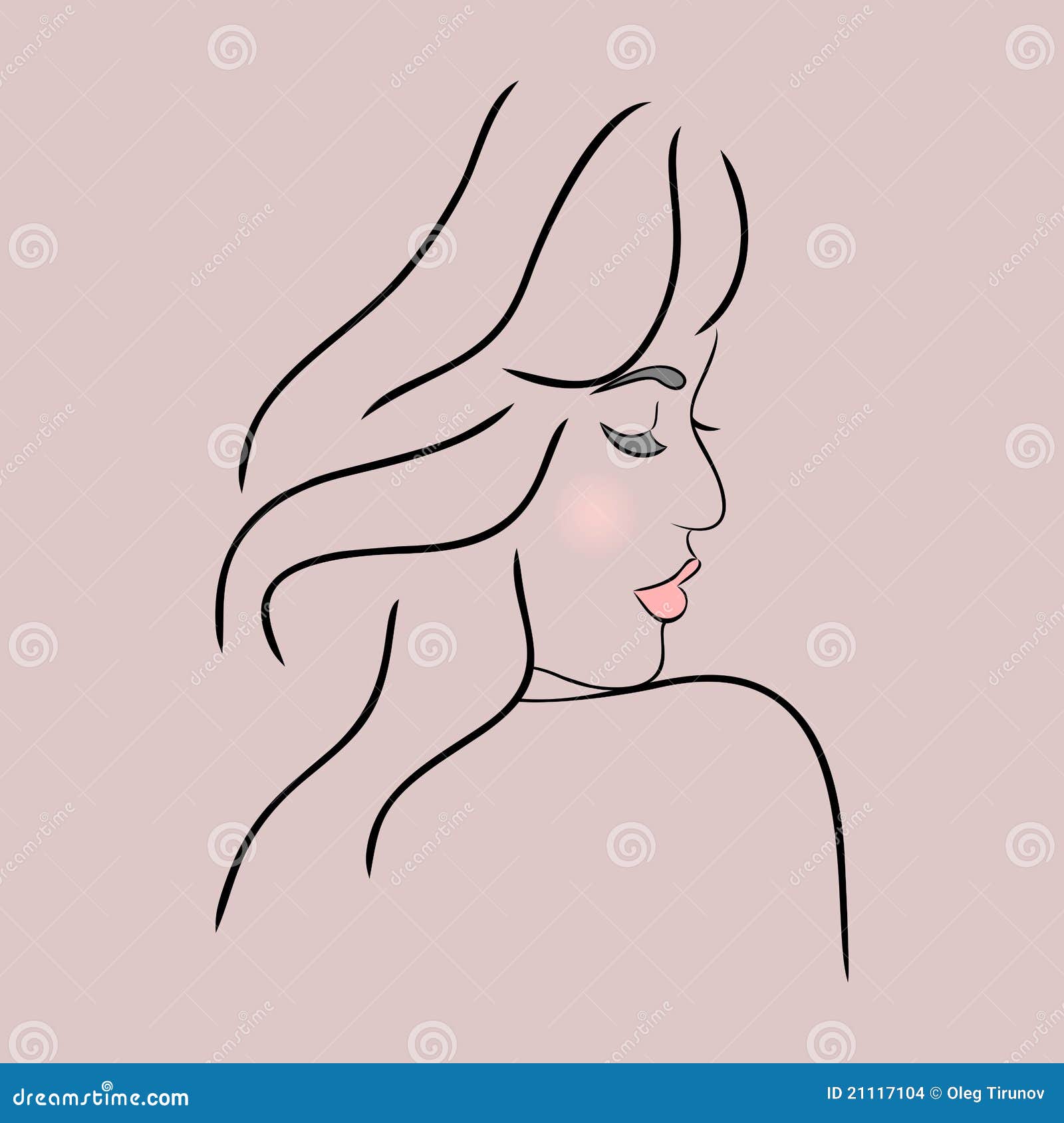 Abstract girl face profile stock vector. Illustration of care - 21117104