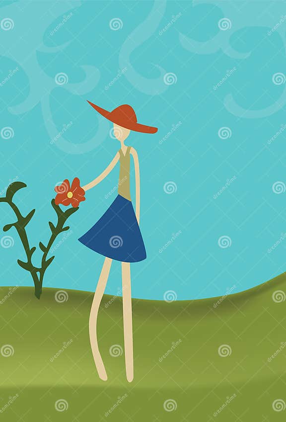 Abstract Girl Vector stock vector. Illustration of walk - 13177562