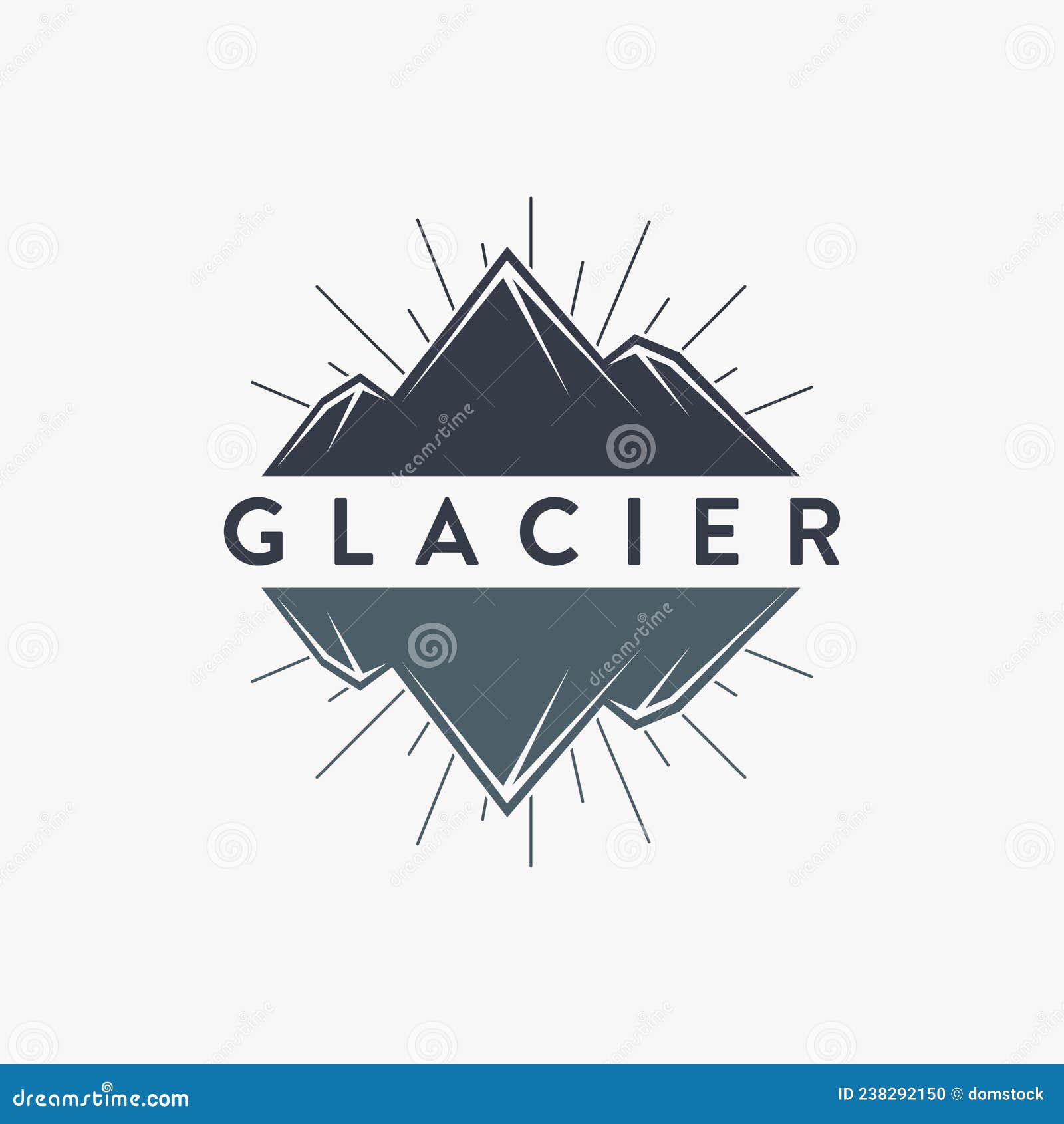 Abstract Glacier Logo Icon with Water Reflected Stock Vector ...