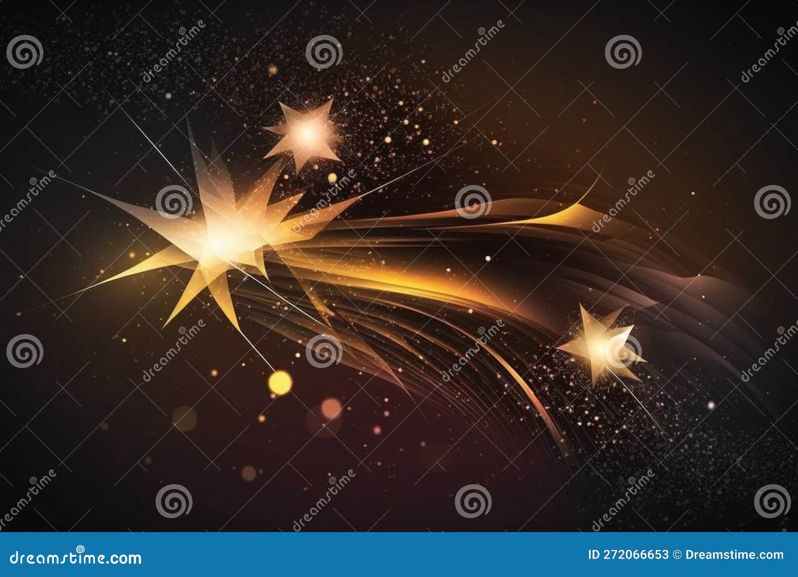 Abstract Glare, Flares And Rays. Falling Meteorite, Asteroid, Comet In ...