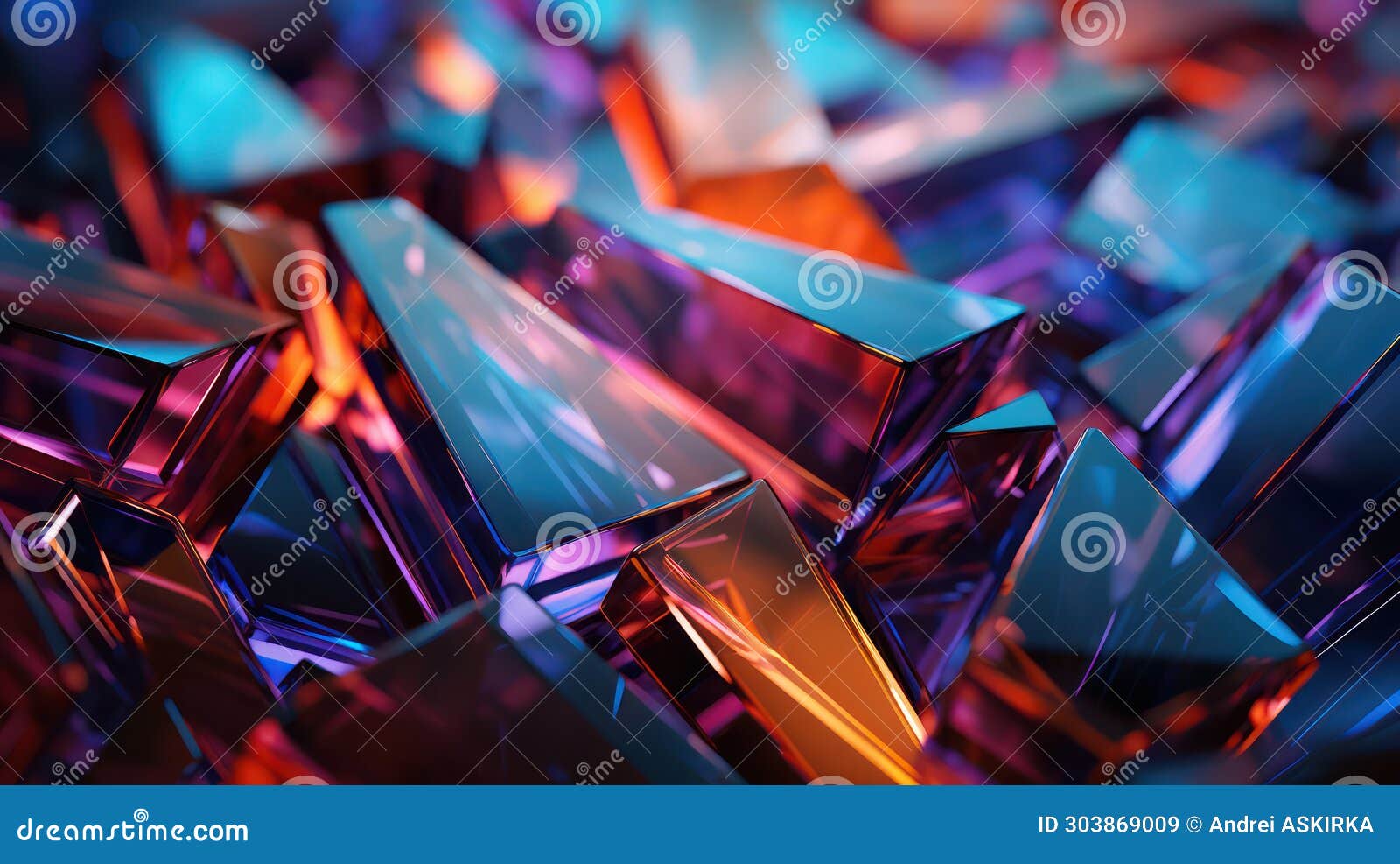 Abstract Glass Composition. 3d Render of Geometric Shapes Made of ...