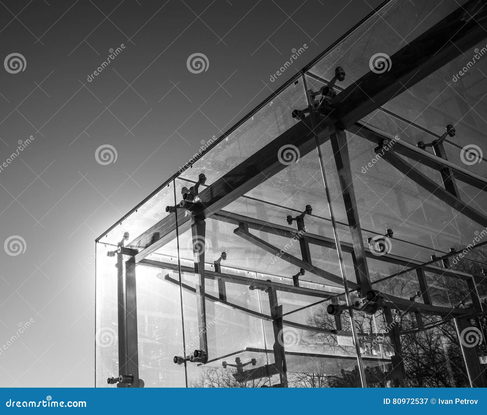 Abstract Glass Cube with a Metal Frame Stock Image - Image of shape ...