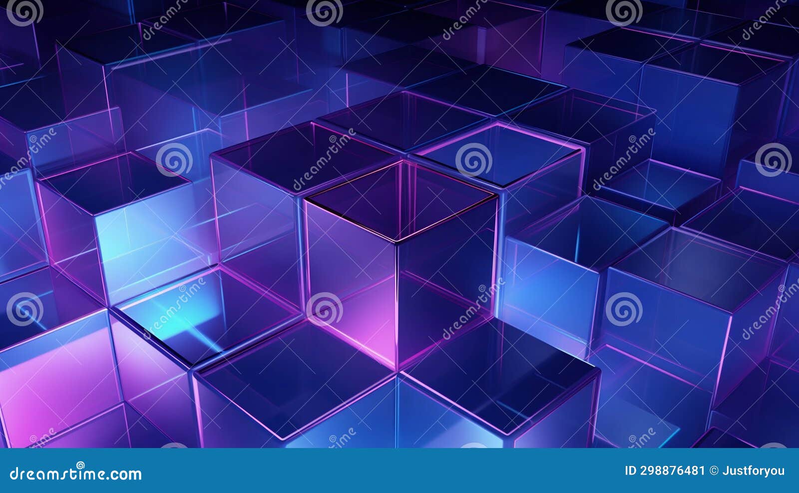 Abstract Glass Cubes Background. Generative Ai Stock Illustration ...