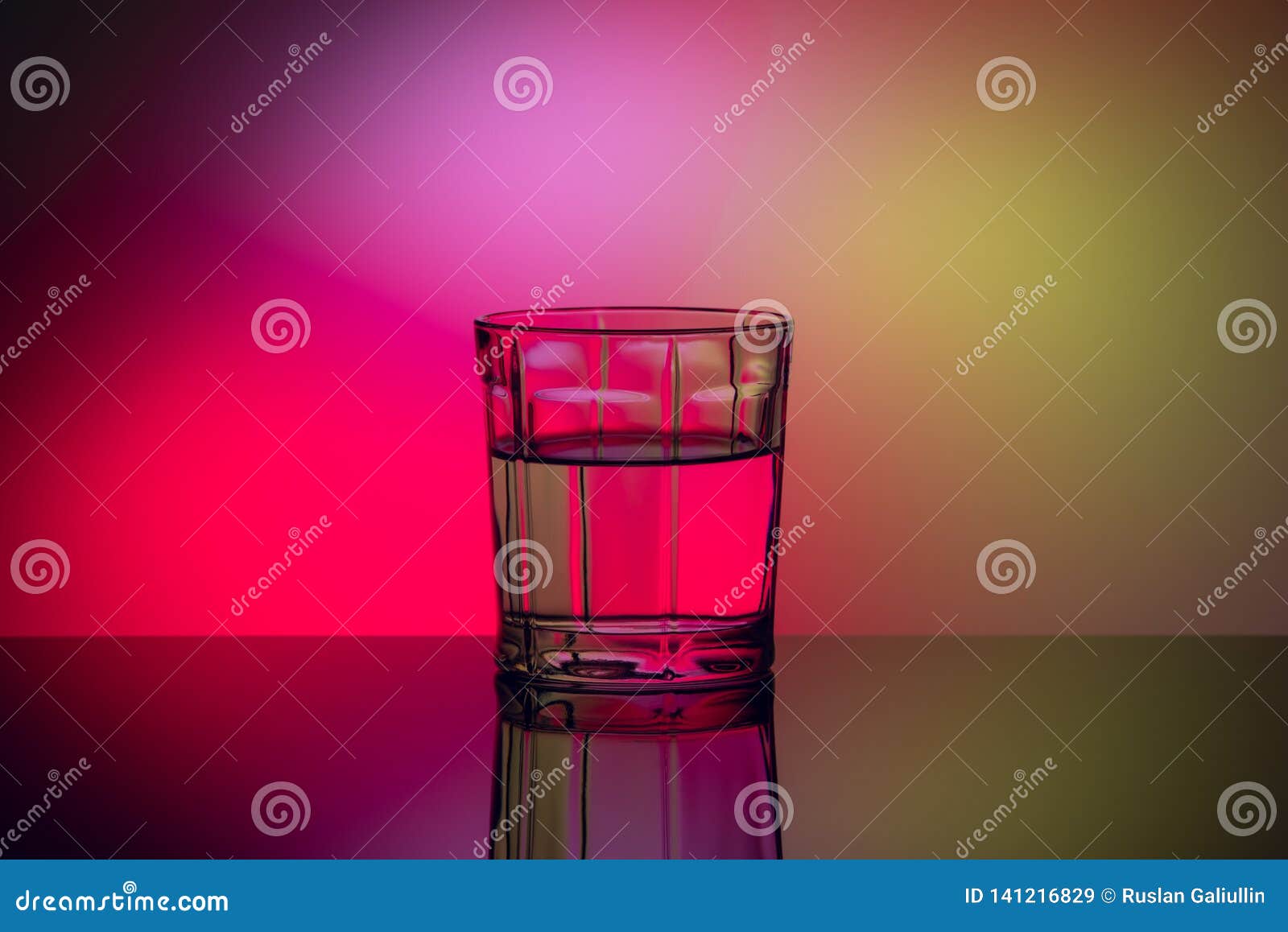 Abstract Glass with Liquid on Multicolor Background Stock Image - Image ...