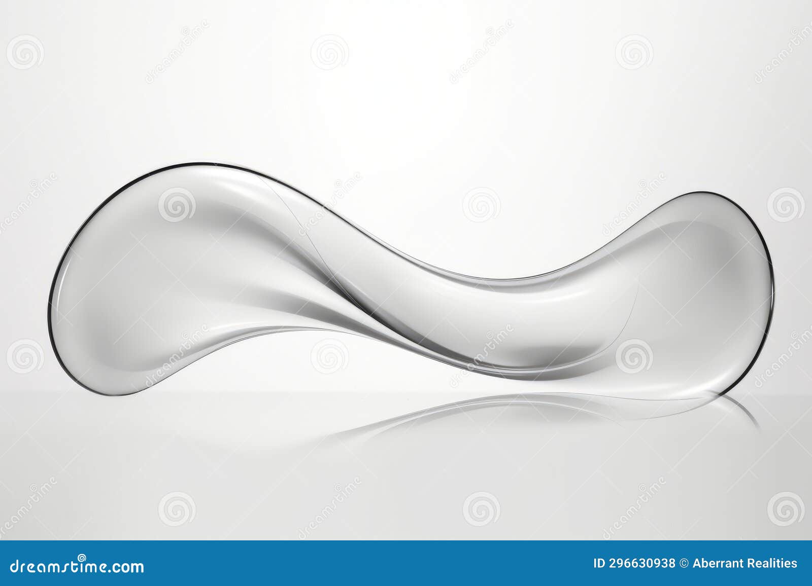 An Abstract Glass Object on a White Background Stock Illustration ...