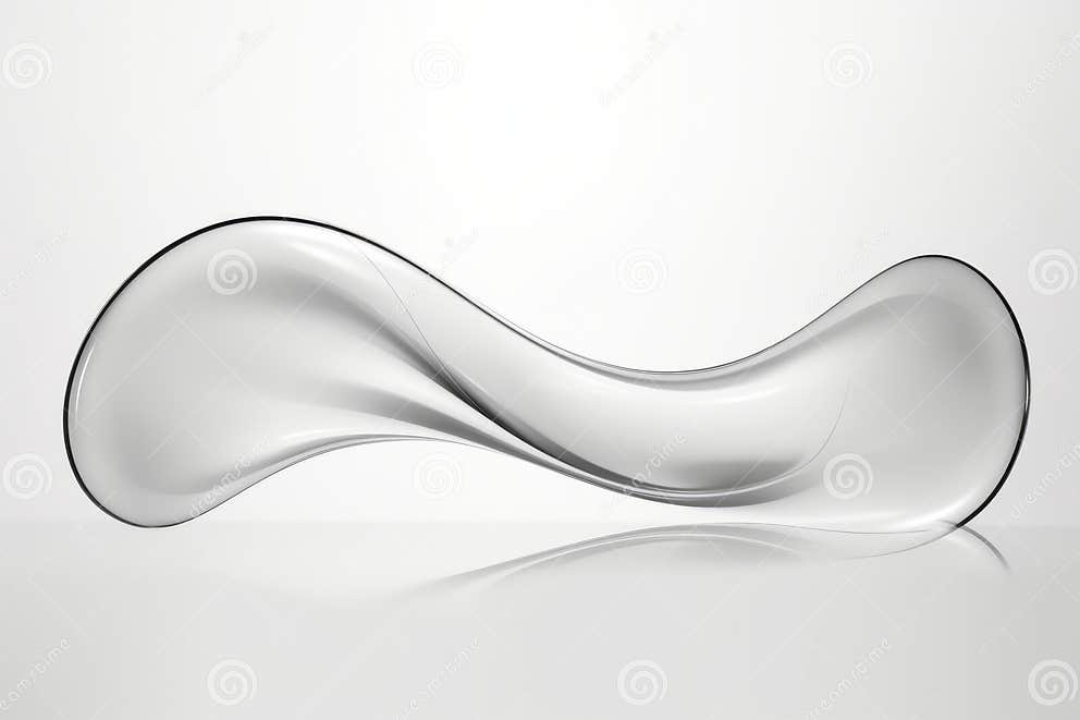 An Abstract Glass Object on a White Background Stock Illustration ...