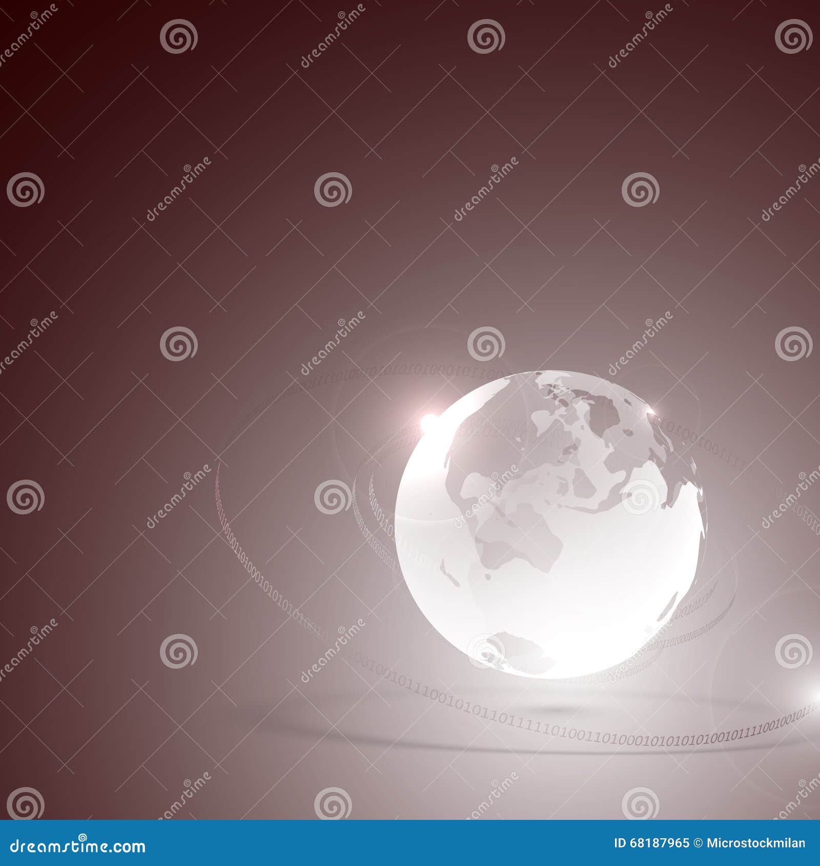 Abstract Glass Planet Earth and Binary Code. Stock Vector ...