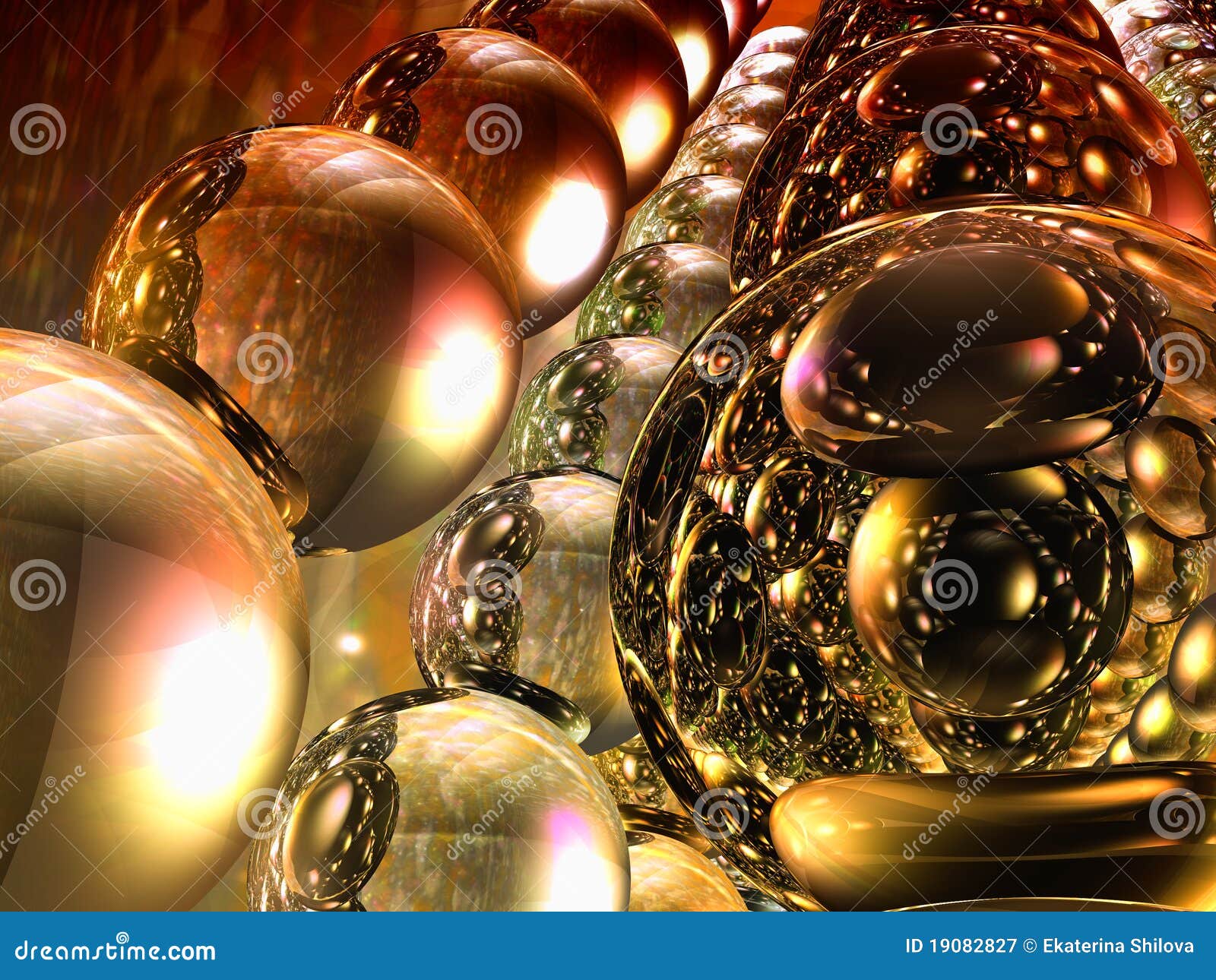 Abstract Glass Reflective Spheres Stock Illustration - Illustration of ...