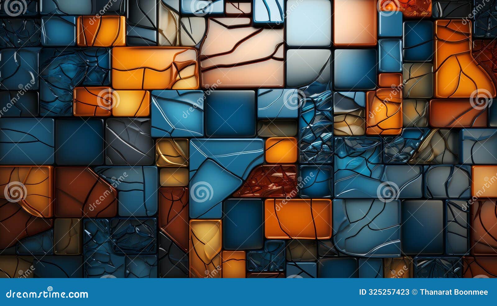 Abstract Glass Tile Design Featuring Flat Textures, Geometric Shapes ...