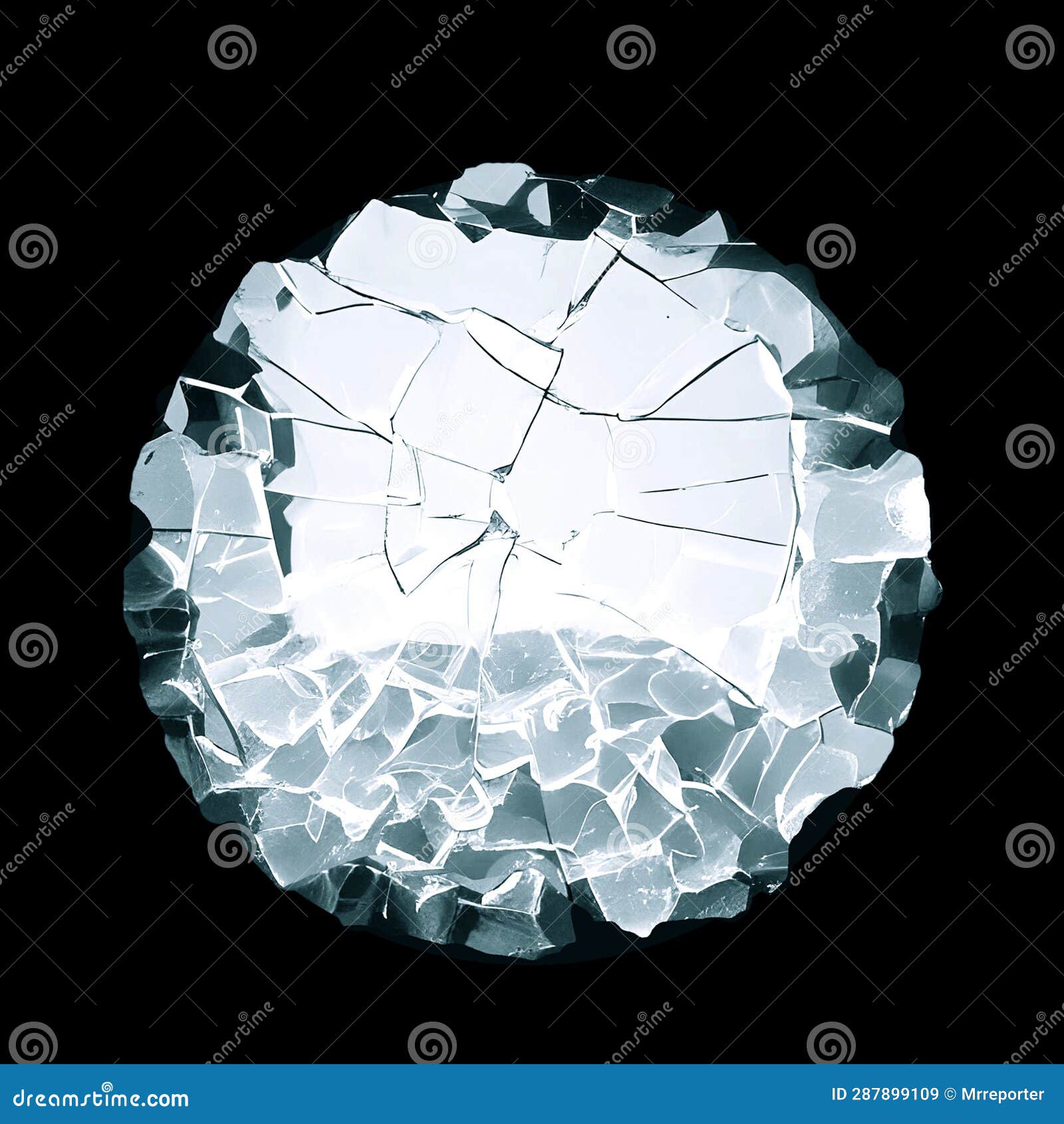 Abstract Glassy Spherical Object, Isolated on Black Stock Illustration ...