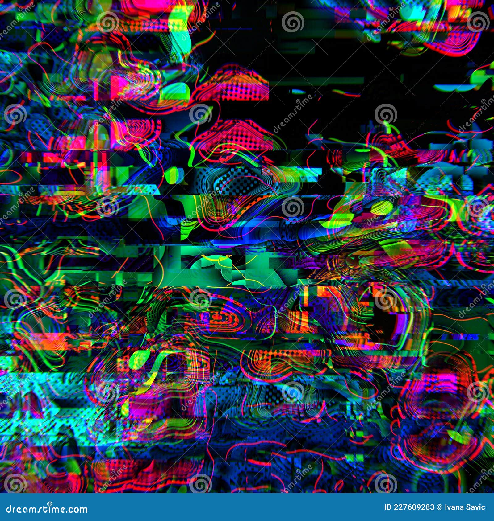 Abstract Glitch Colorful Digital Motion Horizontal Lines Glowing Lights ...