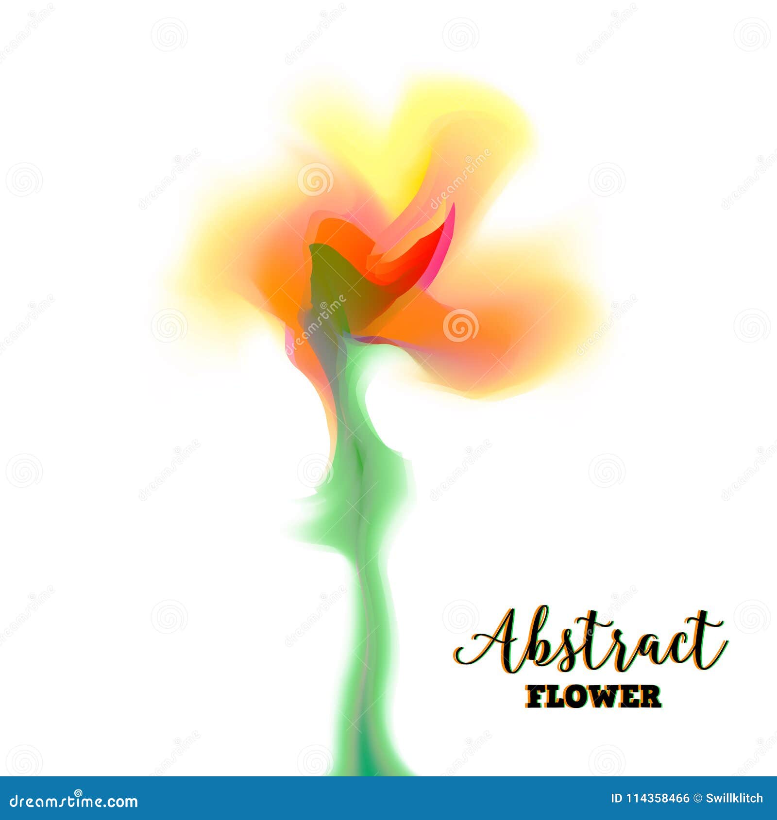 Abstract Glitch Flower with Distorted Petal Gradient and Soft Shape ...