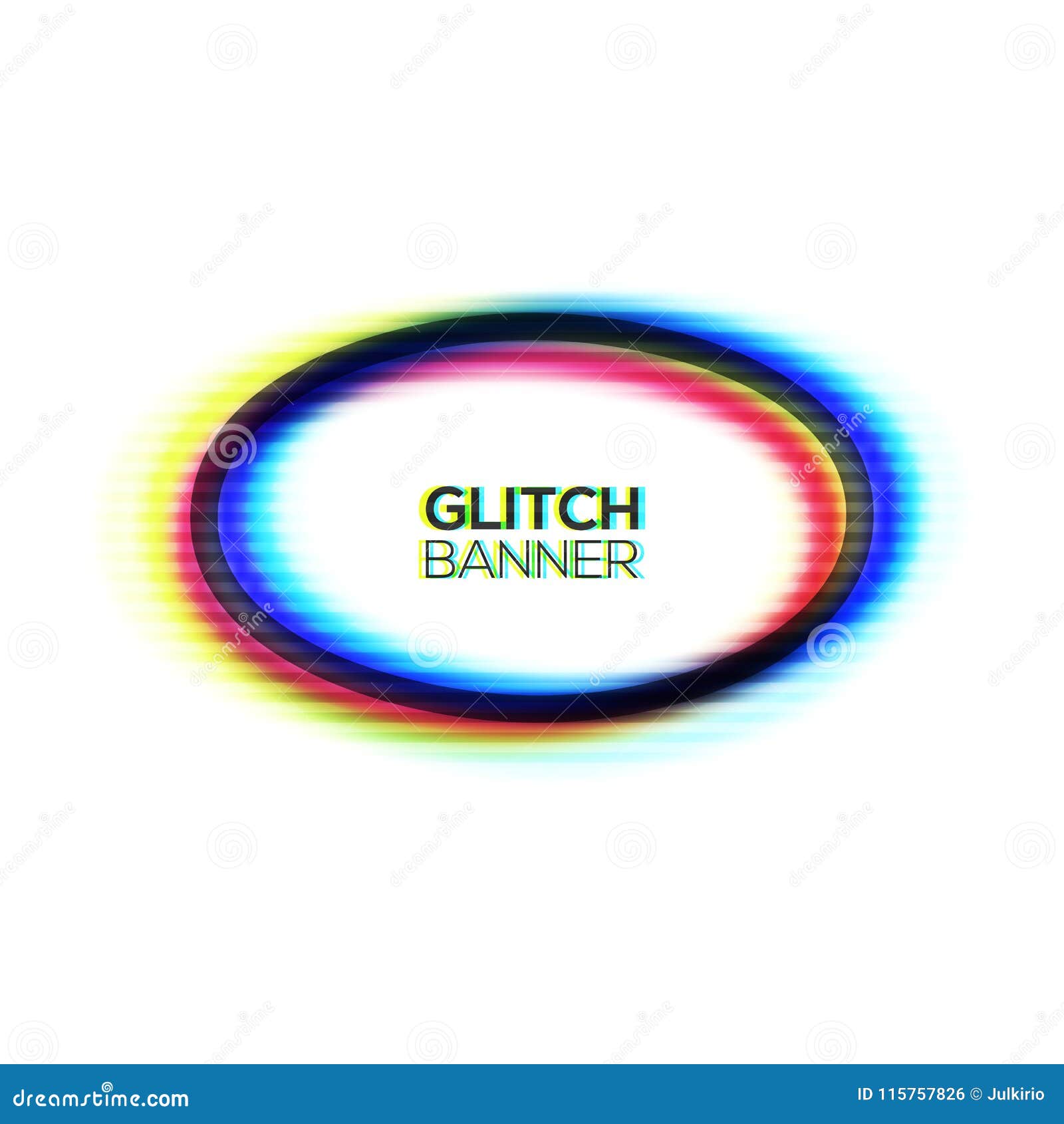 Abstract Glitch Texture Oval Frame. Modern Ellipse Stock Vector ...