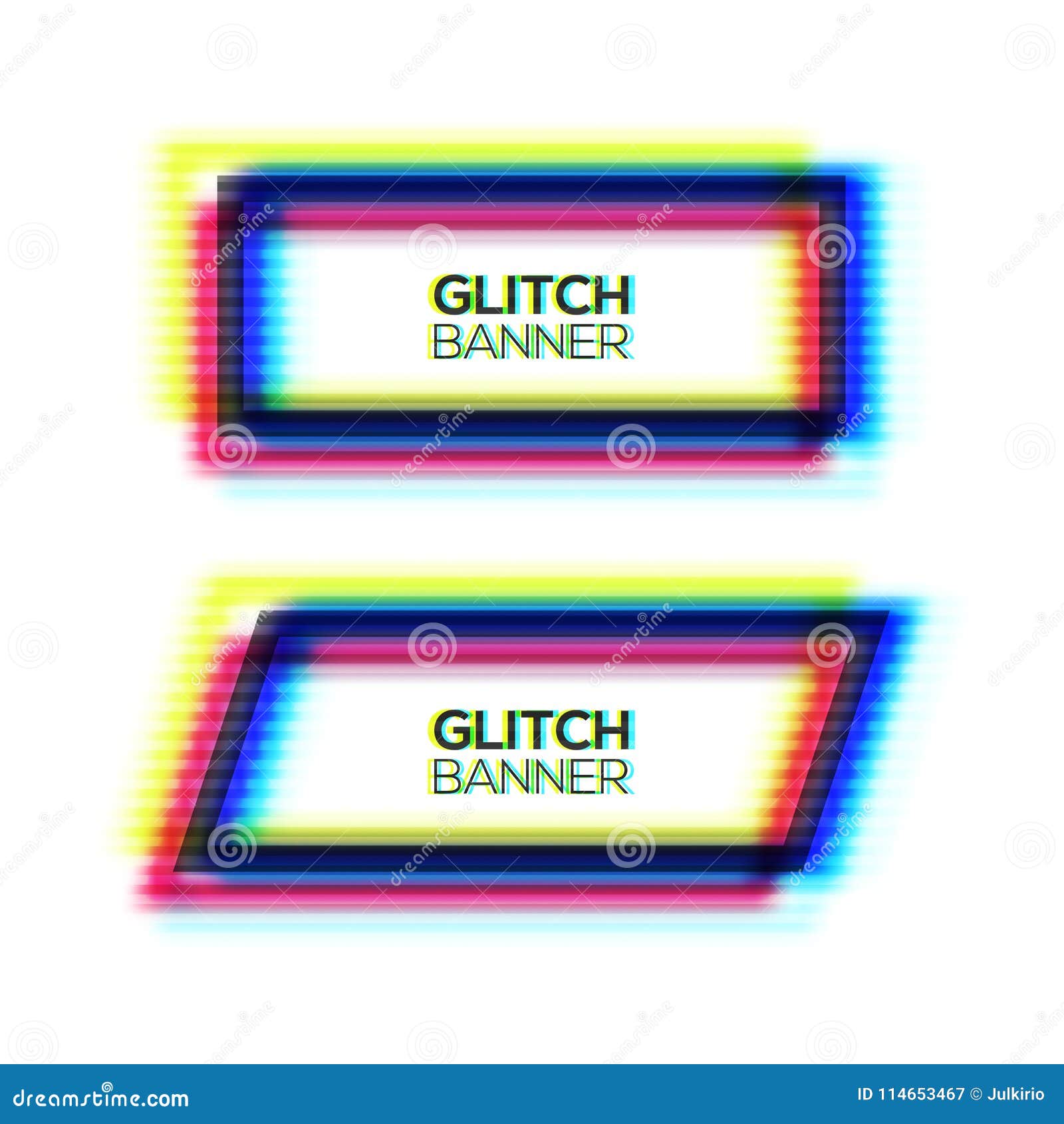Abstract Glitch Texture Square Frame Set. Stock Vector - Illustration ...