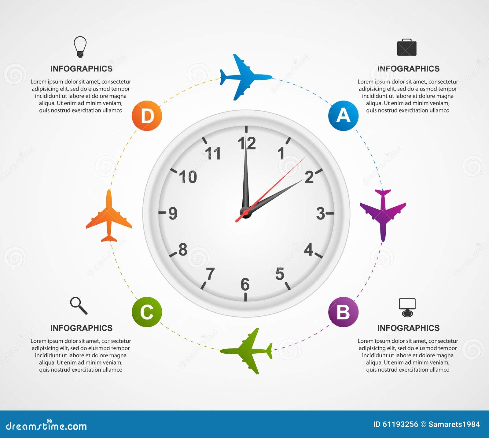 Abstract Global Airplane Infographics Design Template. Stock Vector ...