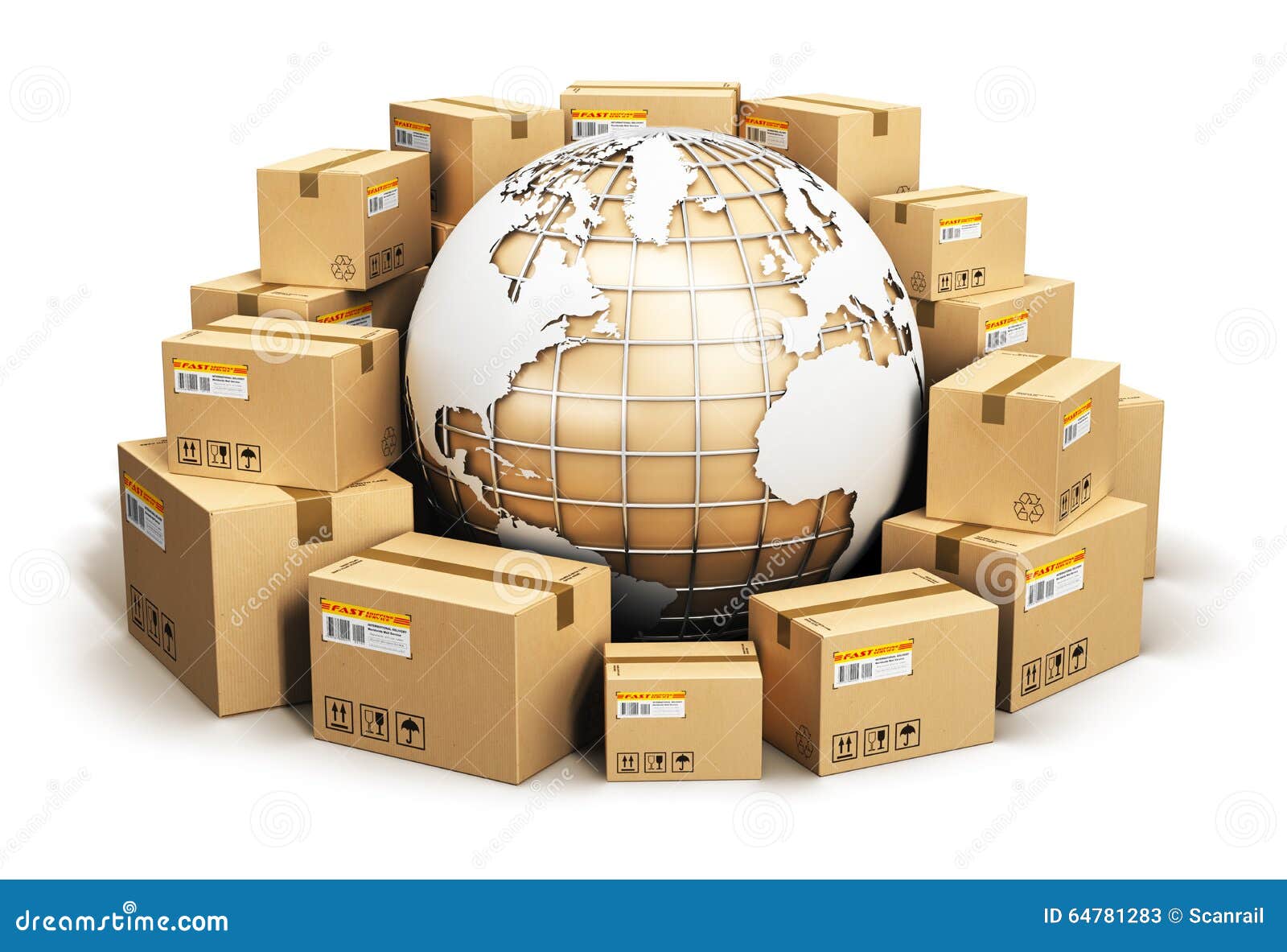 Global Shipping and Worldwide Logistics Concept Stock Illustration ...