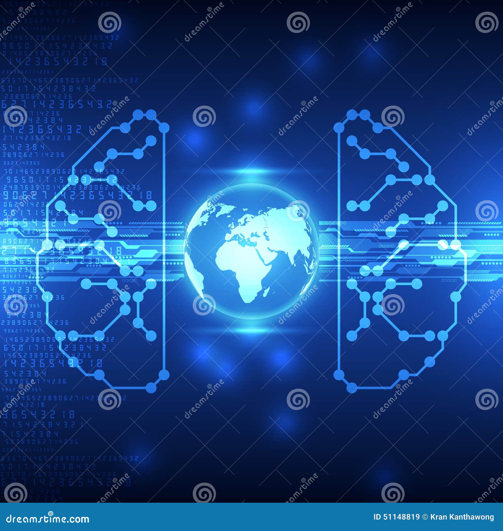 Abstract Global Communication Technology Background, Vector ...