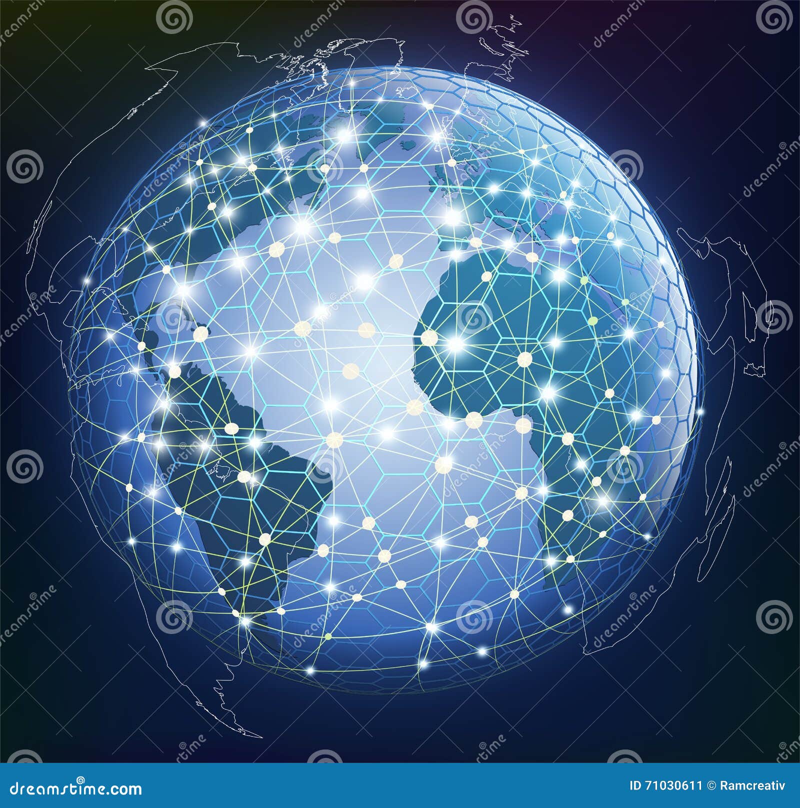 Abstract Global Digital Communication. Stock Vector - Illustration of ...