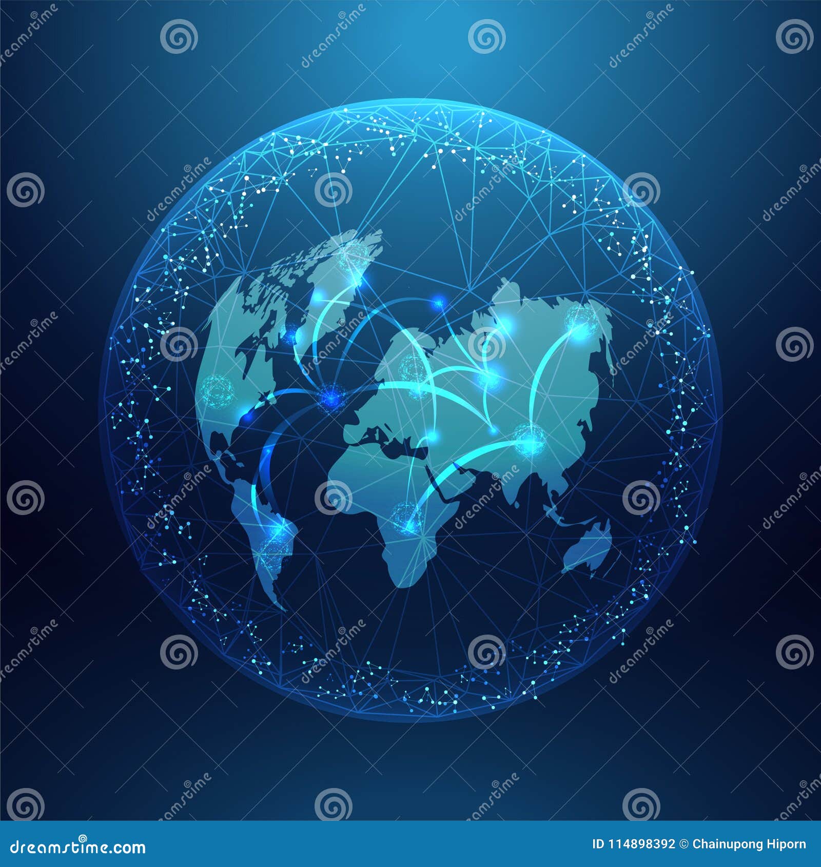Abstract Global Digital Connection and Future Technology Concept ...