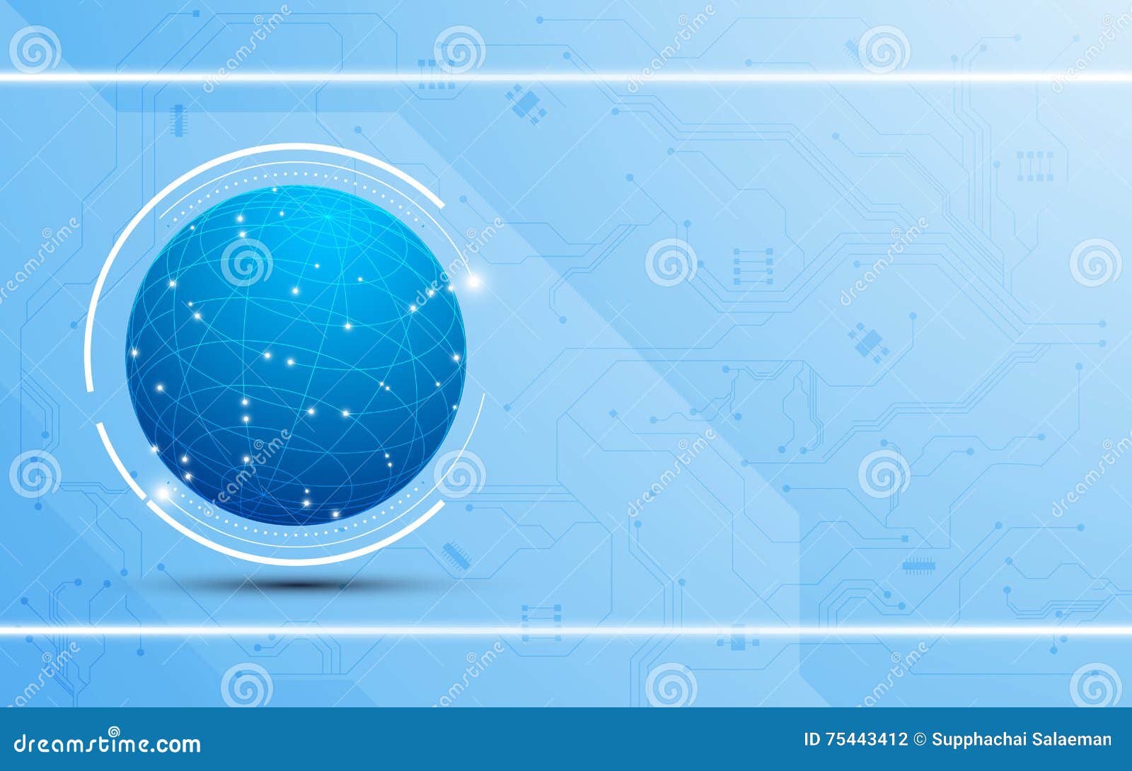 Abstract Global Digital Technology Concept Background Stock Vector ...