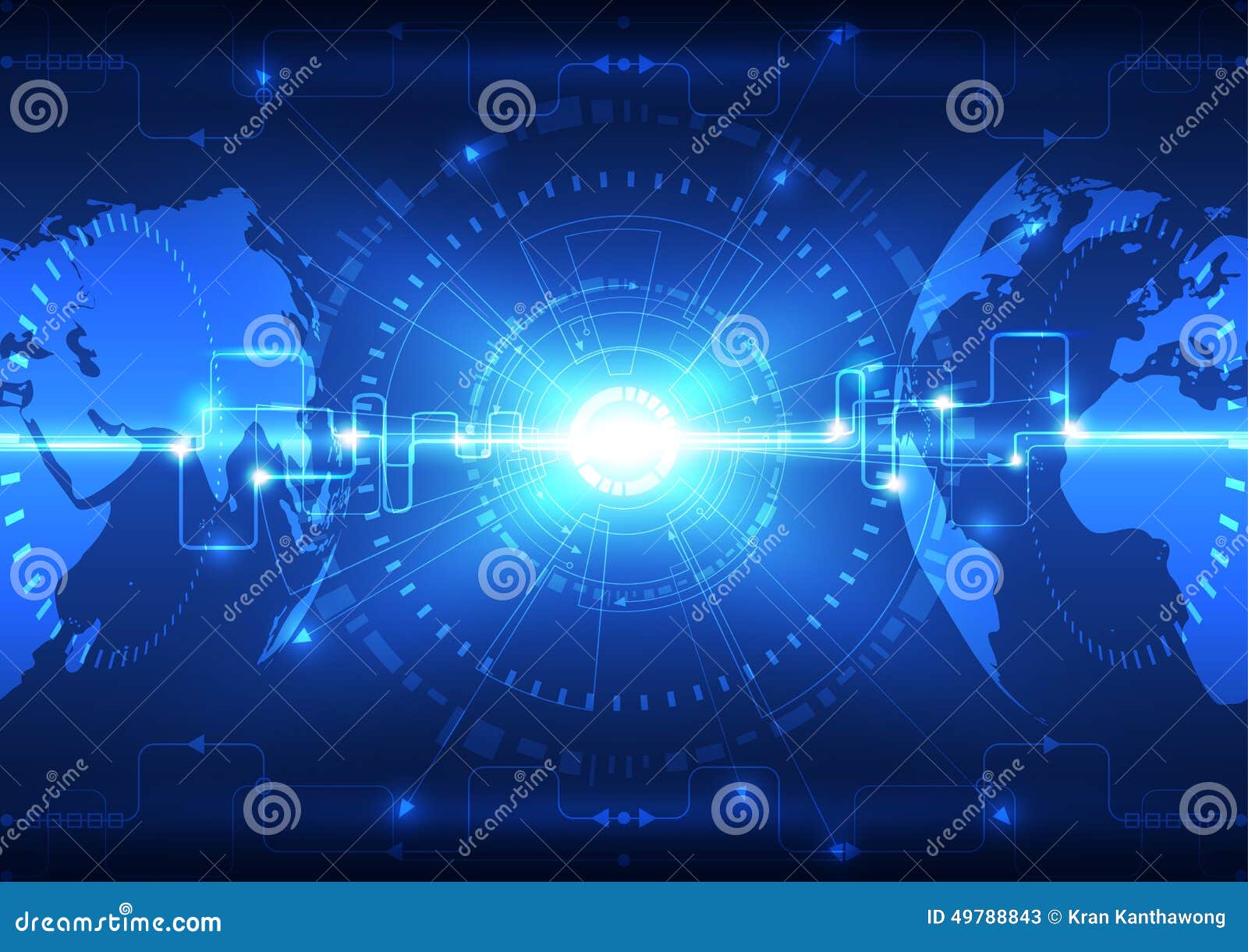 Abstract Global Future Technology Background, Vector Illustration Stock ...