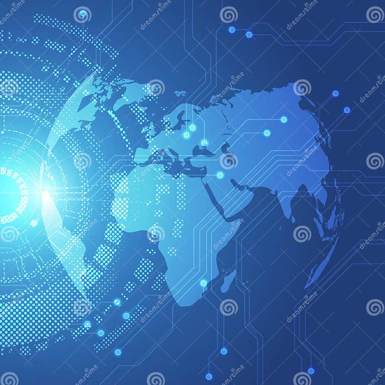 Abstract Global Future Technology Background, Vector Illustration Stock Vector - Illustration of ...