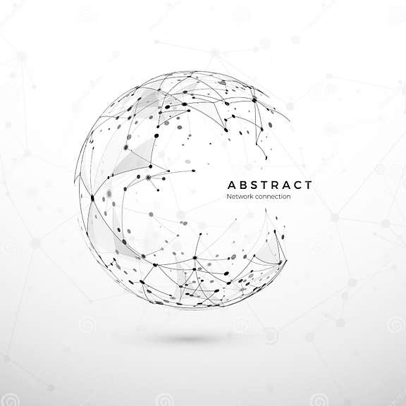 Abstract Global Network Concept. Web Structure, Node Net. Dots and ...