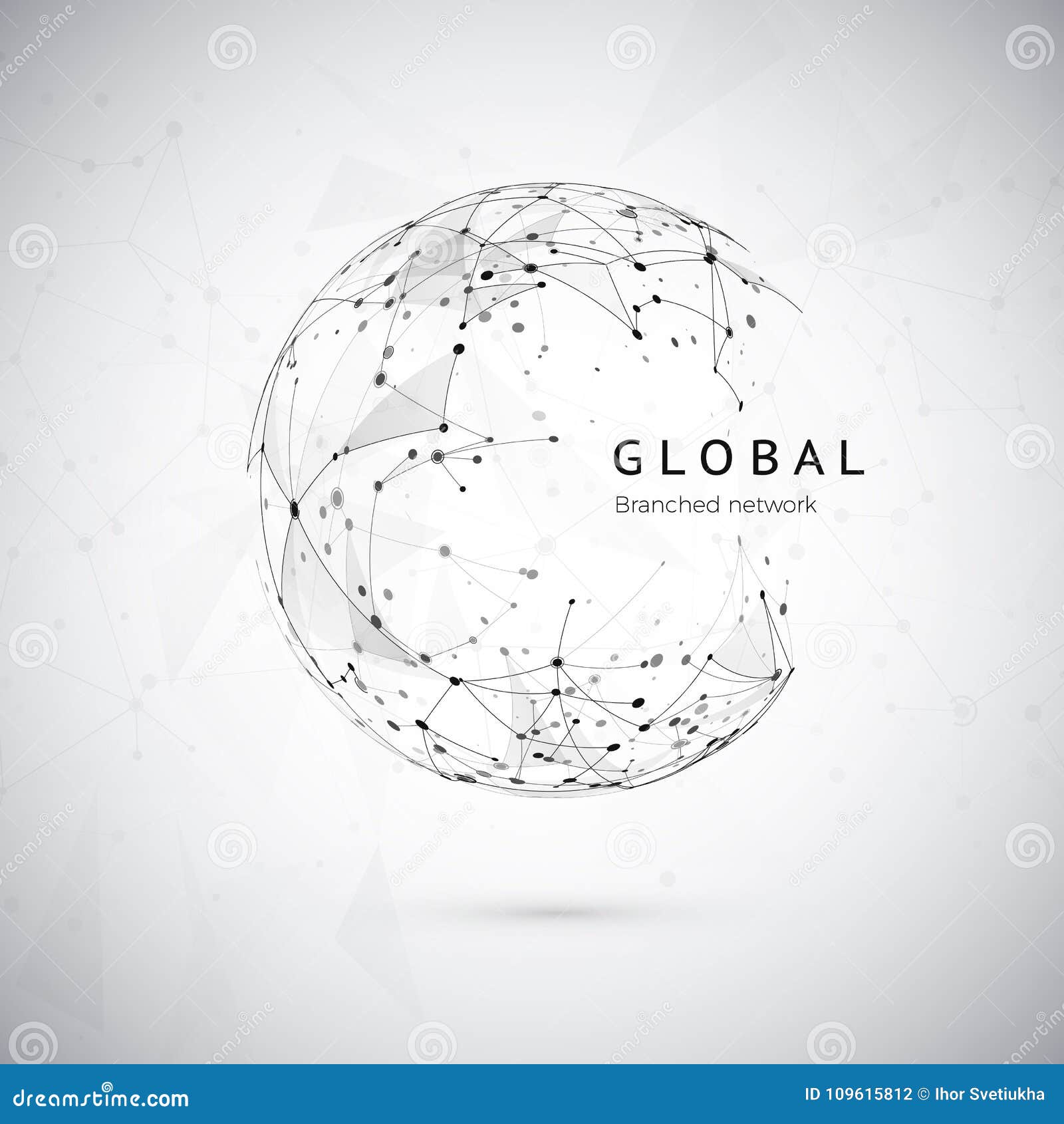 Abstract Global Network Concept. Web Structure, Social Nets Concept ...