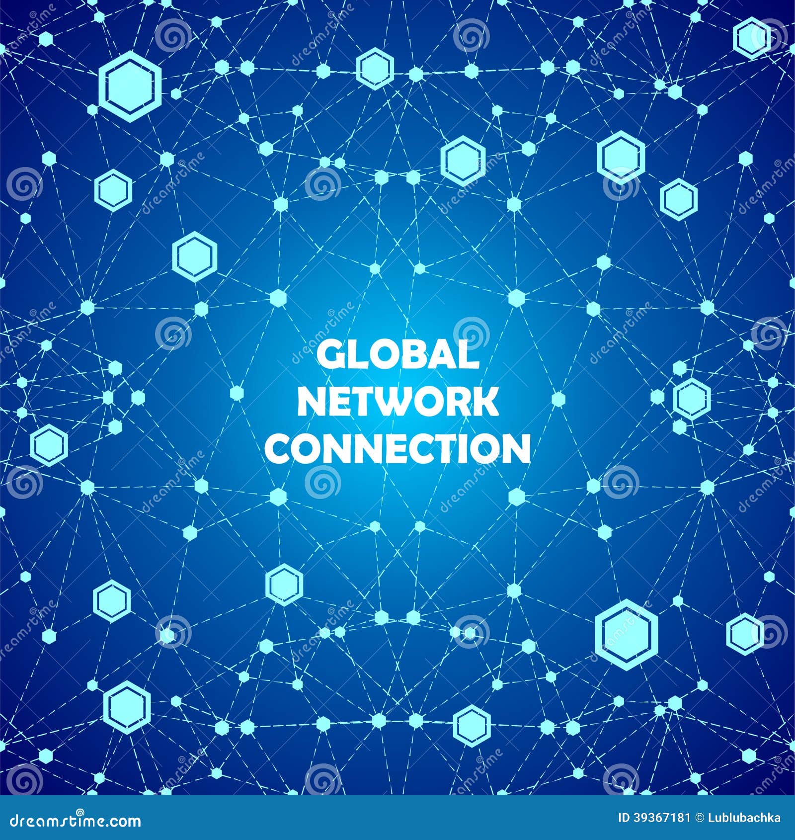 Abstract Global Network Connections Blue Background Stock Illustration ...